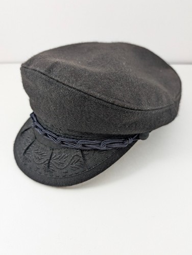 Greek Fisherman Hat Black Wool Blend Cap Aegean Authentic Made in ...