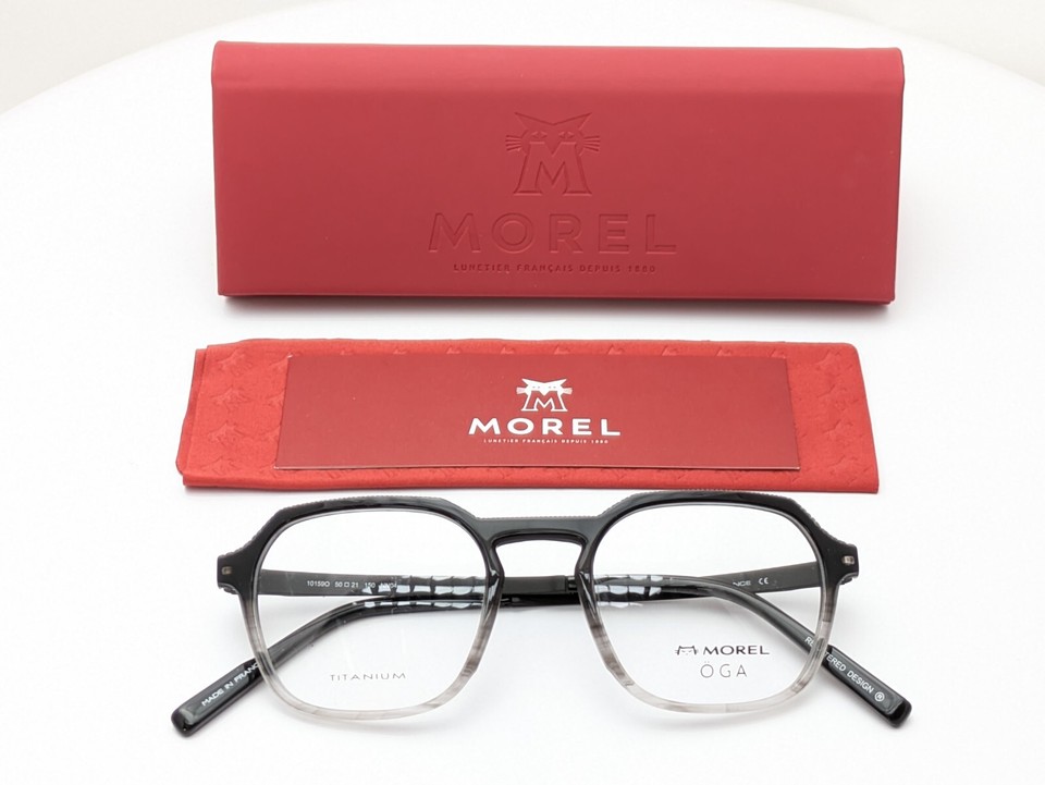 Morel OGA 10159O NN04 Rectangle Black Mens Eyeglasses 50mm | eBay