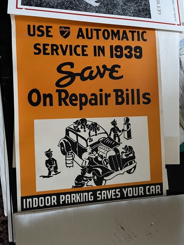 RARE 1939 d’Humy Motoramps Vintage Poster Auto Garage Parking Ramp ...