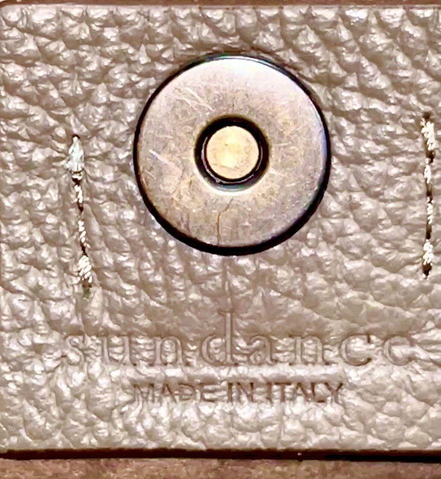 Sundance Gray Pebbled Leather Handbag Purse. Made In Italy | eBay