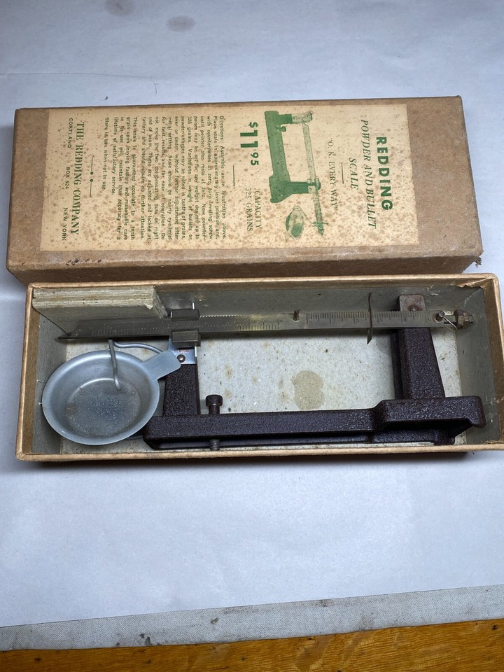 VINTAGE REDDING POWDER & BULLET SCALE WITH ORIG. BOX 325 CAPACITY | eBay