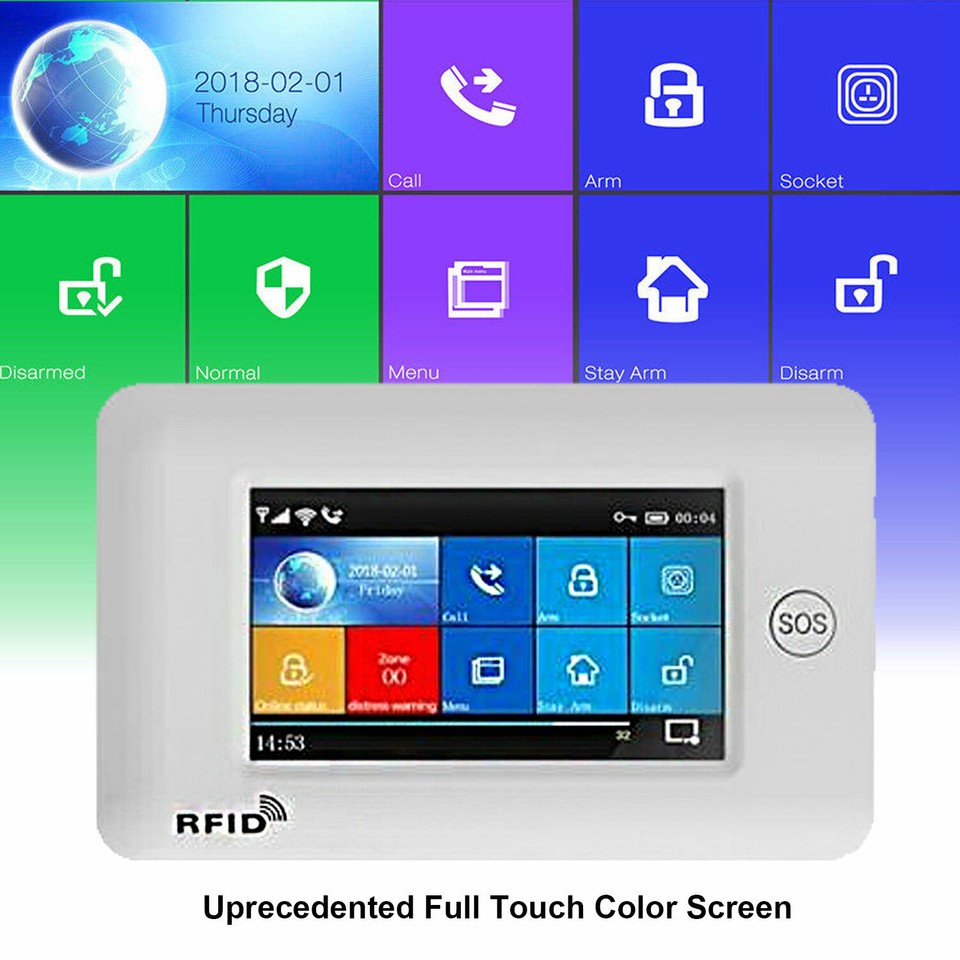 Wireless GSM Home Alarm System Kit for House Security, Full Touch App ...