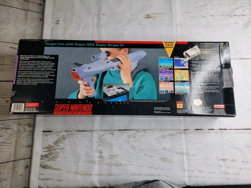 Vintage 1992 SNES Super Scope 6 Rifle Super Nintendo BOX ONLY With ...