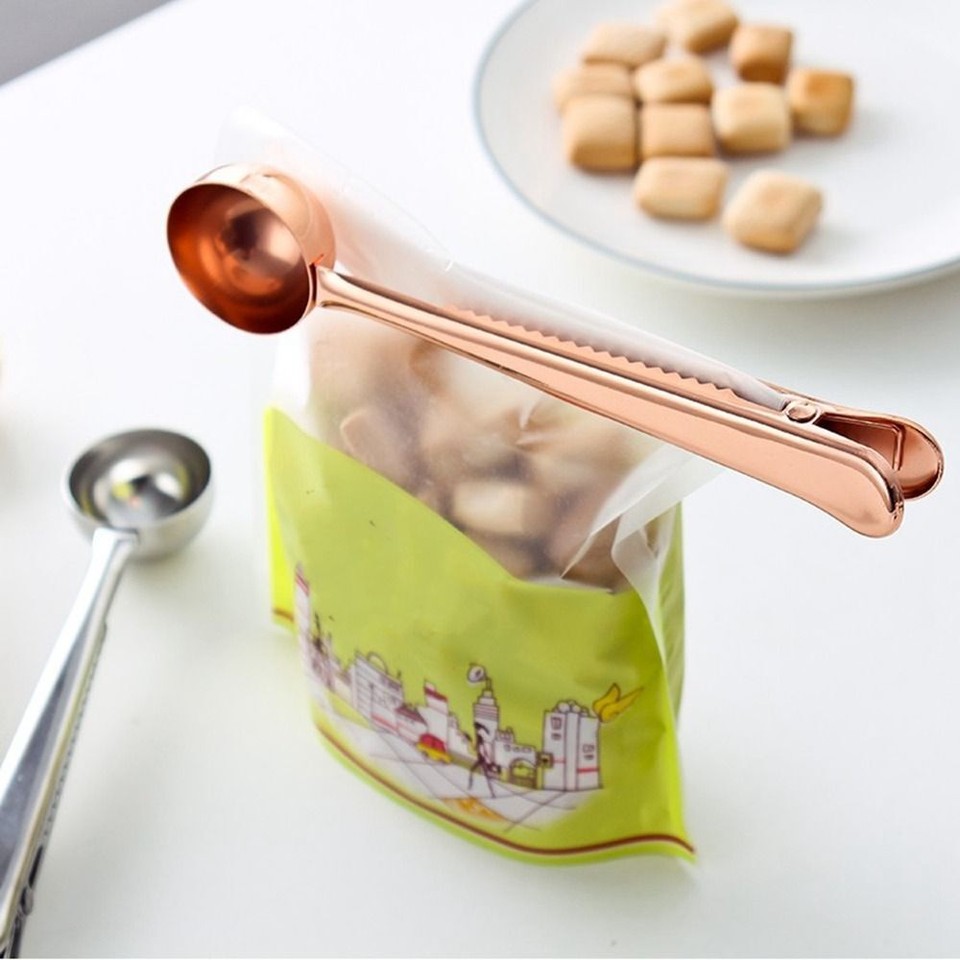 Stainless Steel Coffee Spoon With Bag Clip 2-in-1 Spoon Bag Clip Coffee ...