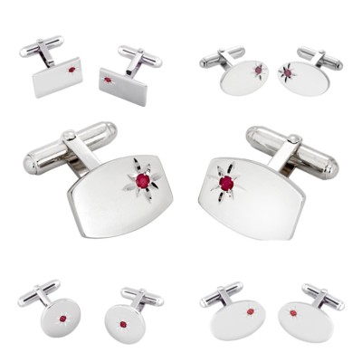 Ruby Round Oval Square Wedding Cufflinks Sterling Silver Ruby Cufflinks ...
