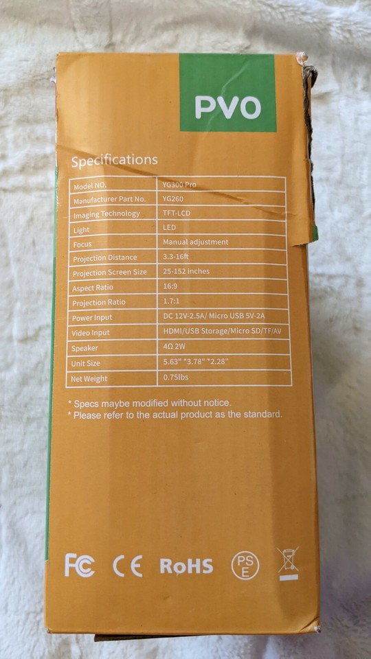 PVO Portable Pocket Mini Video LED HDMI Movie Projector - Projector ...