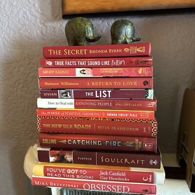 RED Book Stack Lot 12 Decorative Instant Library Staging Shelf Decor | eBay