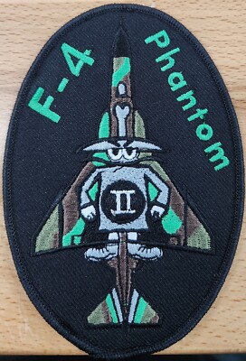 F-4 Phantom II Aircraft Patch W/ Hook & Loop Fastener Military Black ...