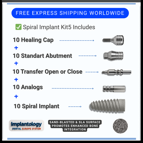 X-10 Internal Hex system 2.42 SPI Implant, Abutment, Healing Cap,Analog ...