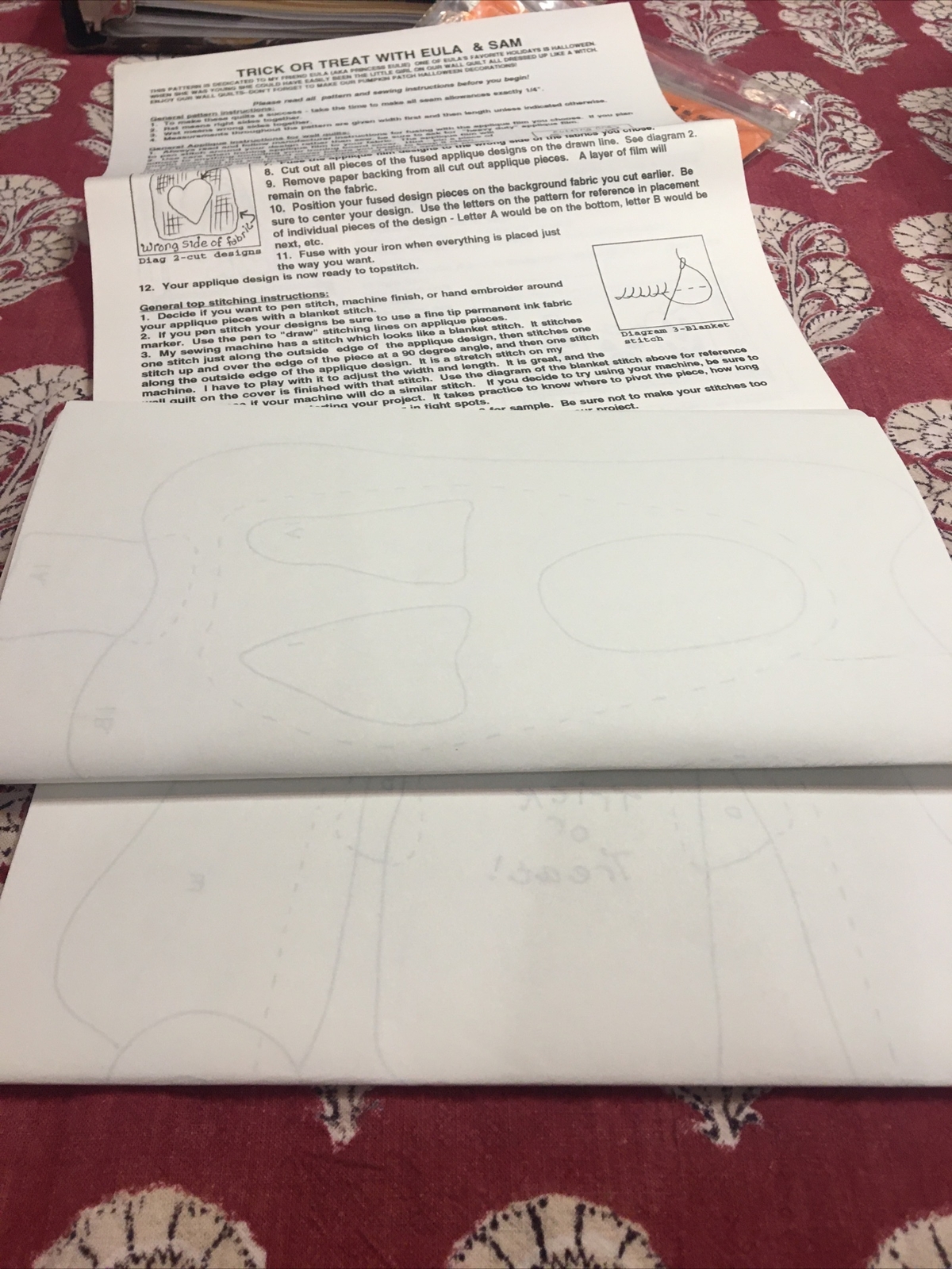 Trick or Treat with Eula & Sam witches pumpkins kitties wall quilt ...