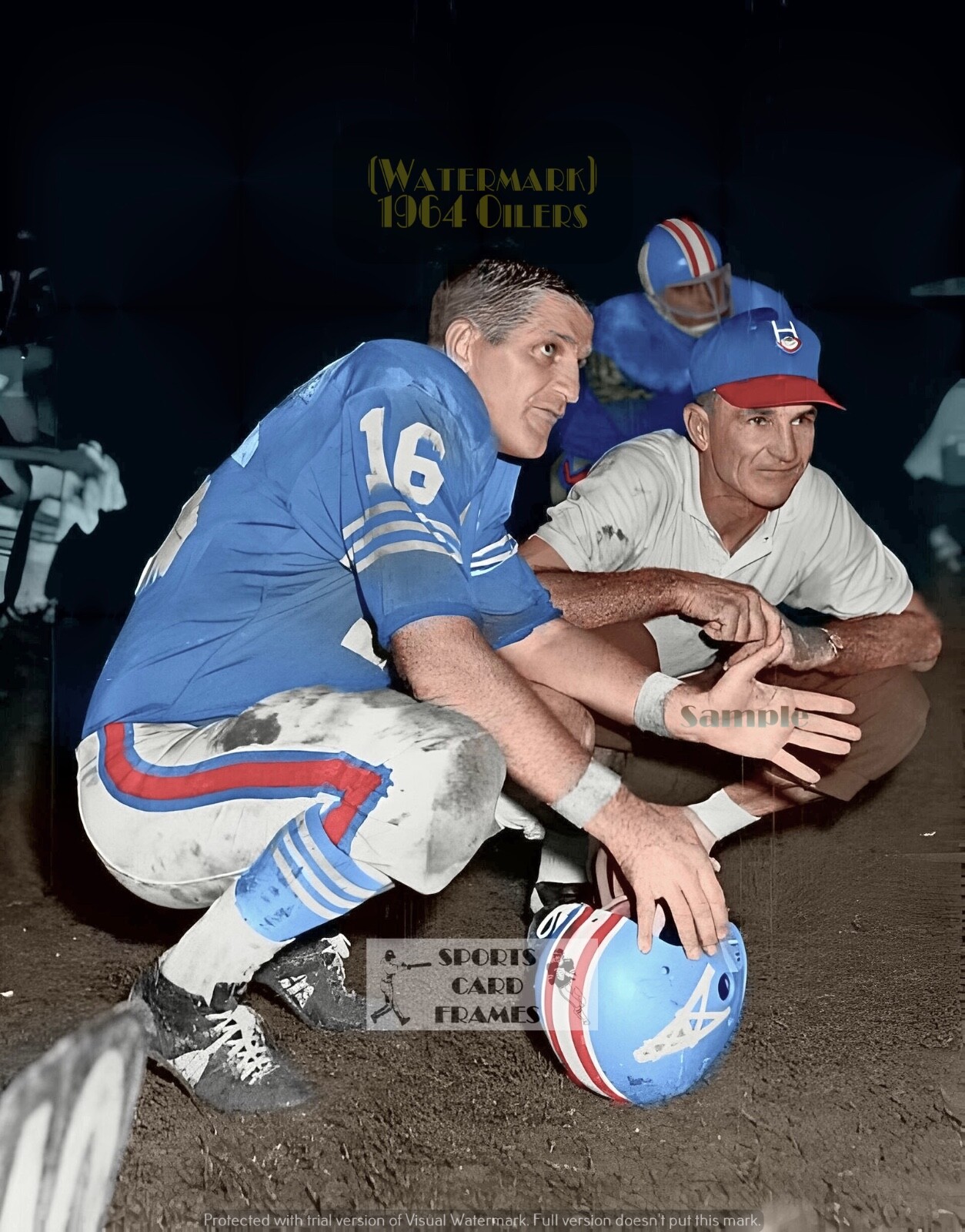 George Blanda Sammy Baugh Houston Oilers 1960's AFL PRINT 1964/5 sizes ...
