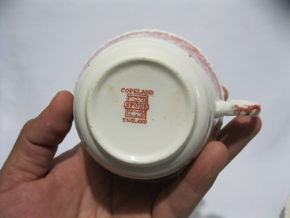 COPELAND SPODE English Hunt Scene 2-Color Red & Black transfer ware cup ...