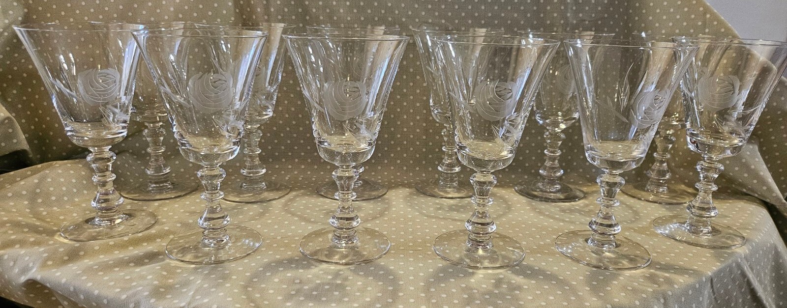 Fostoria Rose Pattern Vintage Lead Crystal Water Glass Set Of 12 | eBay