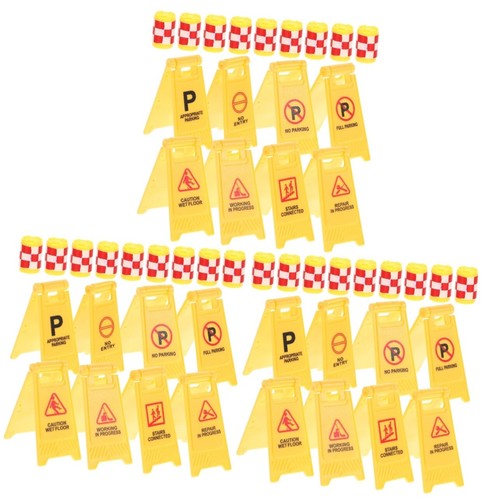 16Pcs mini construction toys traffic safety cone for kids Caution Sign ...
