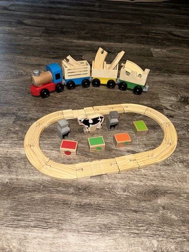 Melissa & Doug Toddler Wooden Train Set (29 pcs) Plus Trains And Extras ...