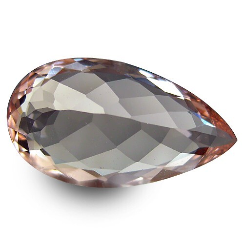 1.97Cts Great beauty Natural Peach Color Morganite Pear Loose Gemstone ...