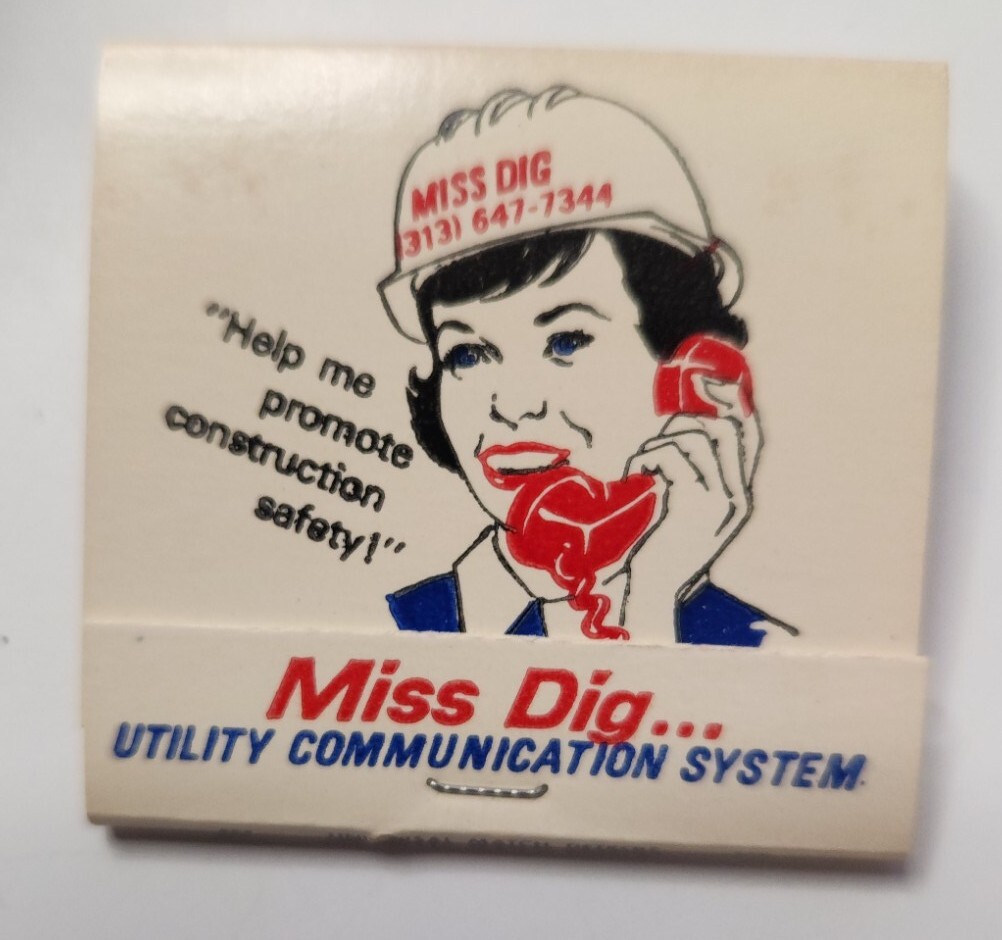 Vtg. 70s Detroit Miss Dig utility communication Matchbooks 2 Boxes 80 ...