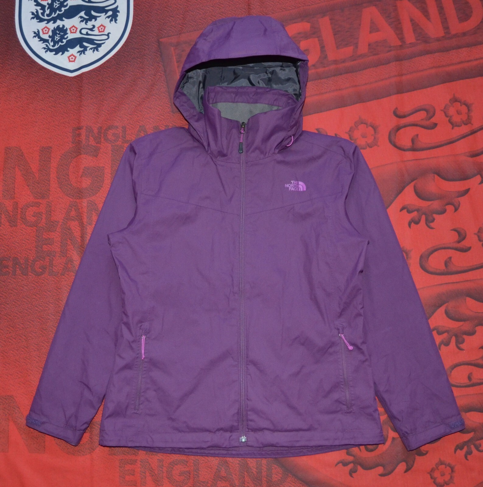 The North Face DryVent Women's Hooded Rain Jacket Violet Casual Outdoor ...
