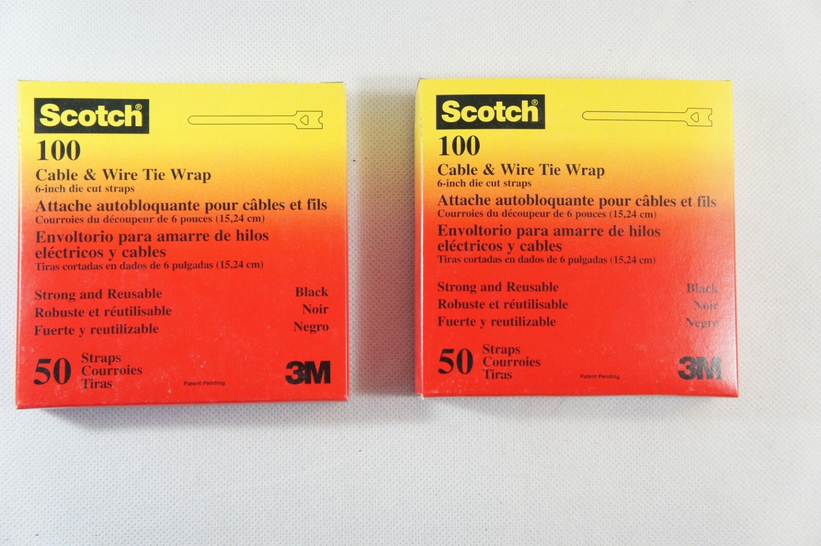 2 Pack 3M Scotch 100 Cable & Wire Tie Wrap 50 Straps (6 inch), 2-3 Day ...