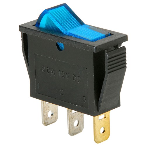 SPST Small Rocker Switch w/Blue Illumination 12VDC | eBay