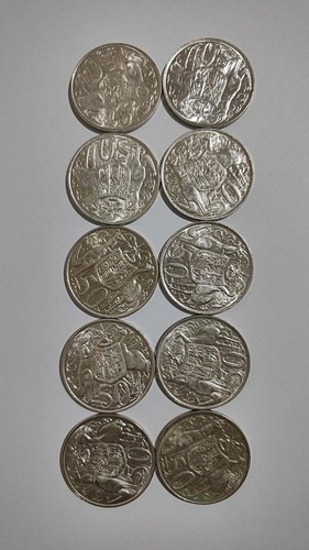 10 x 1966 Australia Round 50 Cent 50c Coin - 80% silver | eBay