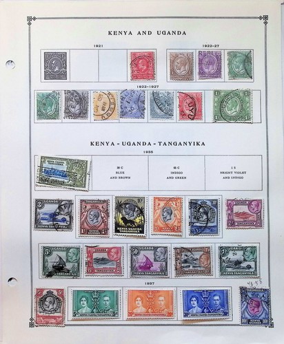 British KUT Kenya And Uganda Collection On Scott Album Pages 1921-1953 ...