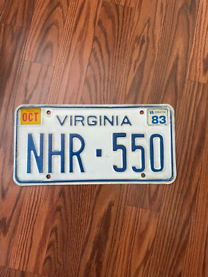 VIRGINIA 1983 EMBOSSED TAG VINTAGE LICENSE PLATE BLUE AND WHITE | eBay