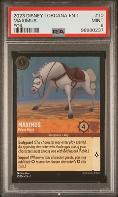 PSA 9 2023 Disney Lorcana #10 Maximus Palace Horse Foil 10/204 EN 1 | eBay