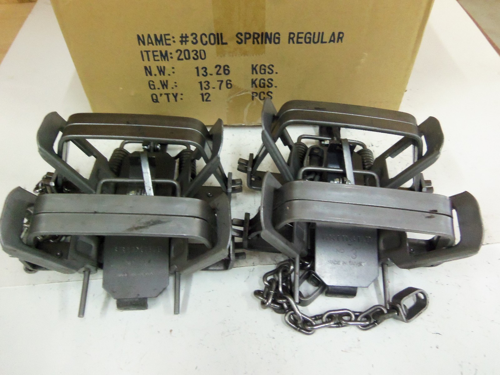 4 Bridger # 3 Coil Spring Traps 2 Coil Beaver Otter Coyote Bobcat ...