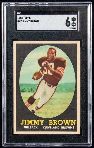 1958 Topps Jim Brown #62 SGC 6 Rookie Card RC HIGH END Front Centering ...