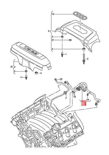 2006-2009 Audi A4 Avant S4 Quattro A4L A5 S5 Cabriolet Vent Hose ...