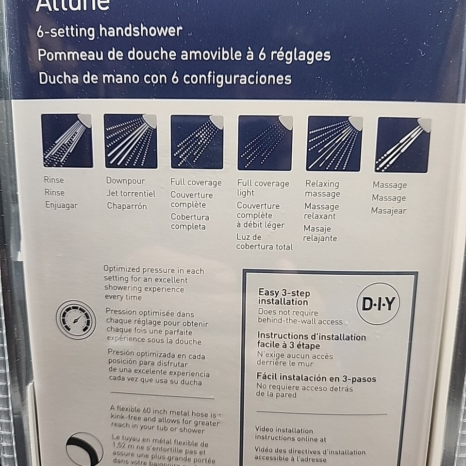 MOEN Attune 6-Spray Patterns Wall Mount 4 in. Handheld Showerhead in Matte Black | eBay