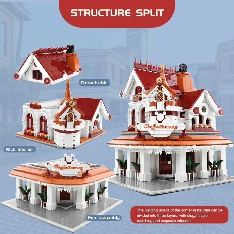 City Building Blocks Set MOC Paradise Corner Restaurant Toy Model | eBay