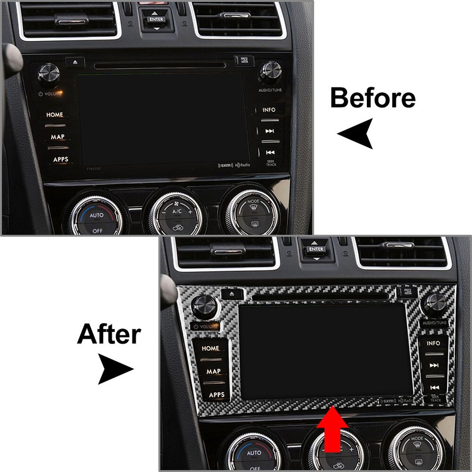 Carbon Fiber Look Navigation Screen Panel Cover Trim For Subaru WRX ...