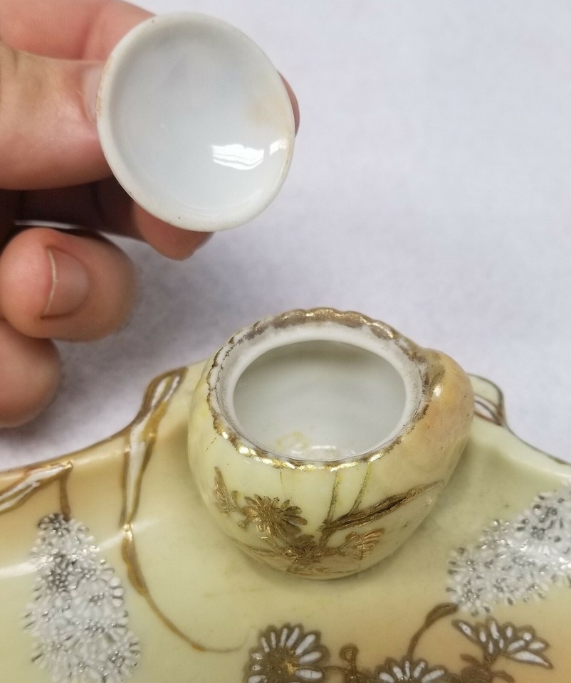 Antique Vintage Japanese Nippon Style Enamel Decorated Floral Porcelain ...