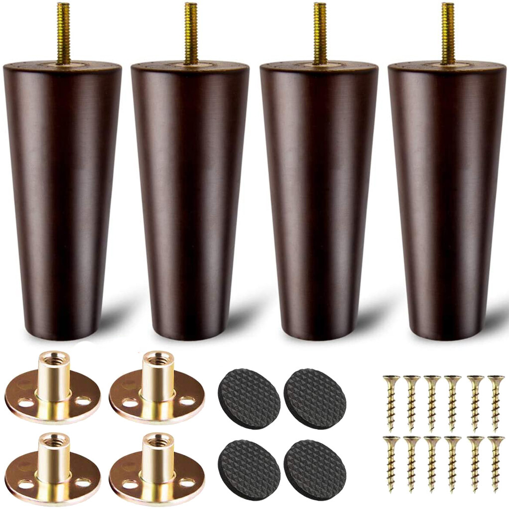 4PCS Heavy Duty Furniture Legs Wooden Cabinet Table Chair Couch Sofa ...