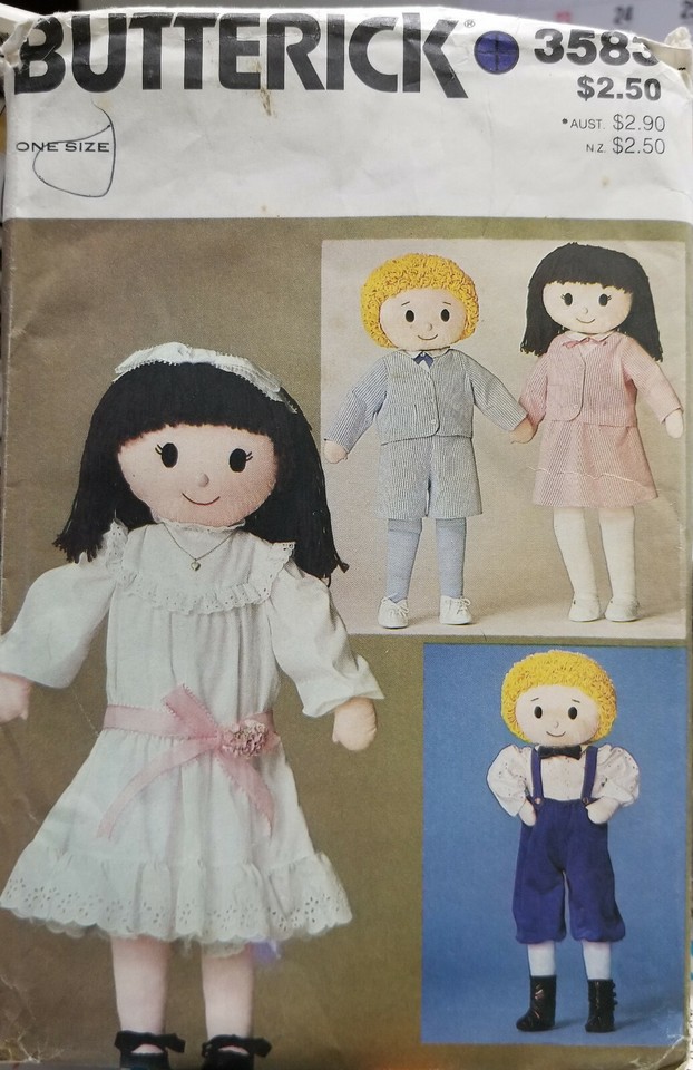 Butterick Sewing Patterns Craft Stuffed Animal Plush Dolls Bears Home+ ...