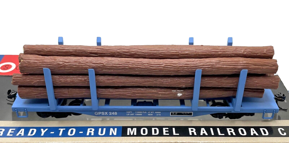 HO WALTHERS 932-4004 45' LOGGING FLAT CAR WITH LOGS GEORGIA PACIFIC ...