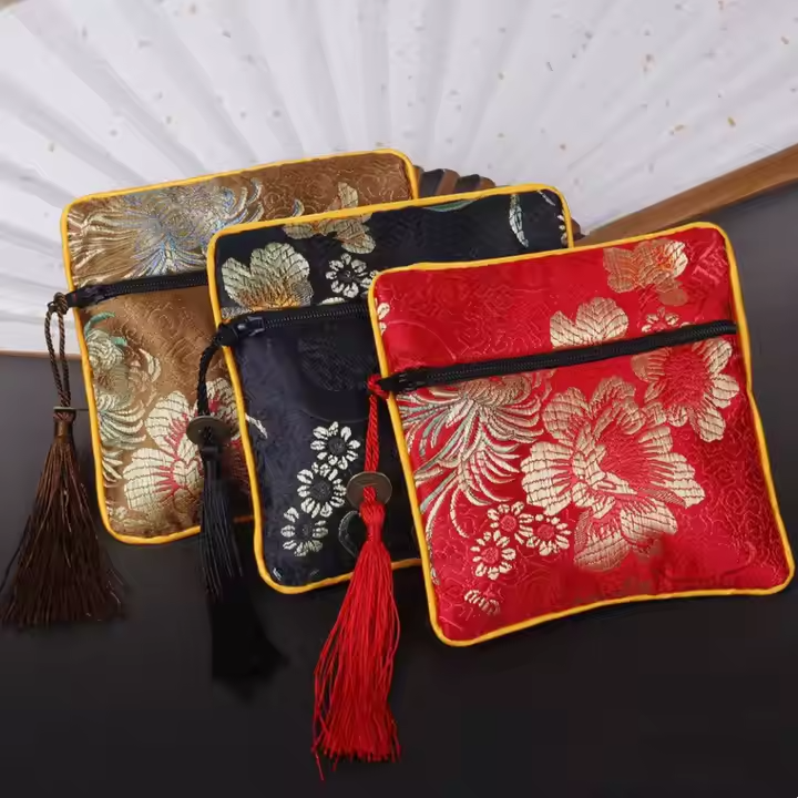 Chinese Silk Brocade Jewelry Gift Pouches 3-Pack Coin Bags | eBay