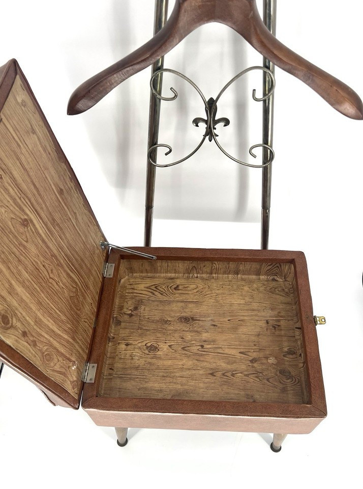 Vintage Valet Butler Chair Mid Century Clothing Accessory Tray Seat ...