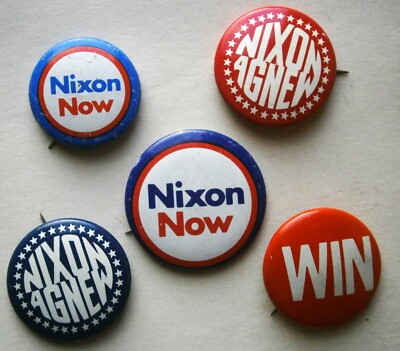 5 Vintage 1960's Nixon Pinback Buttons | eBay