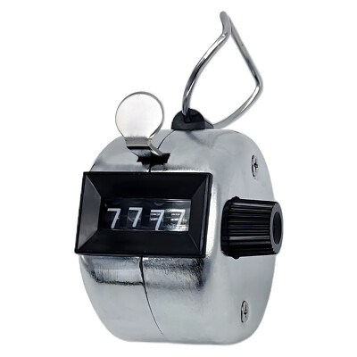 Metal Carnival Counter (4 Digit) Silver Colro Manual Hand Held Thumb ...
