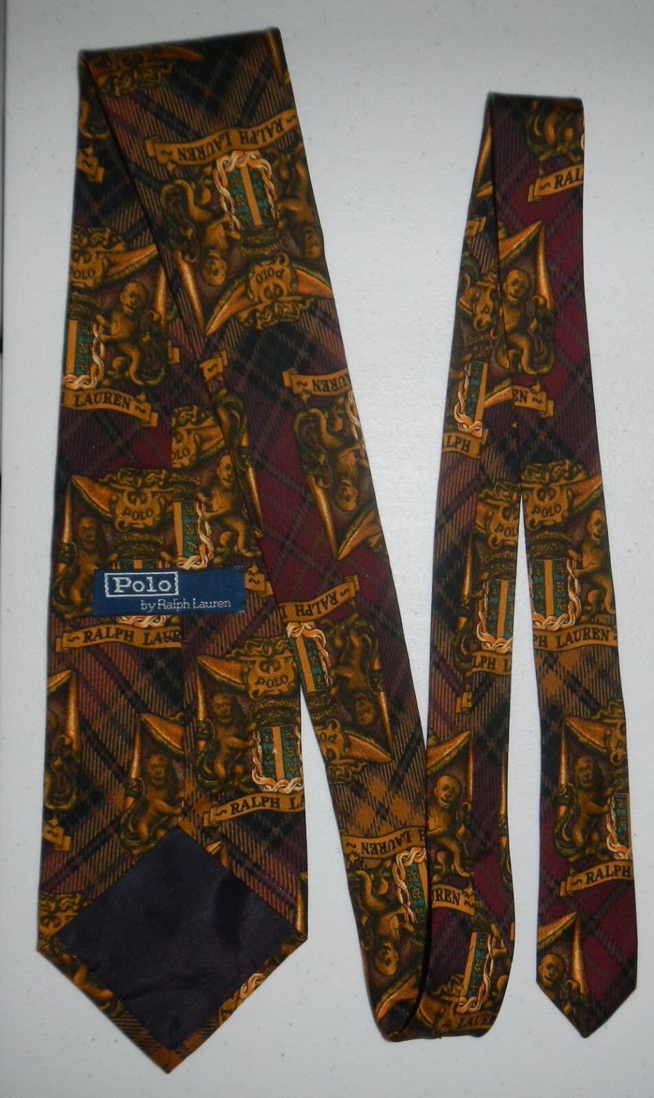 Polo Ralph Lauren Guardian Lion Monkey Crest 100% Sil… - Gem