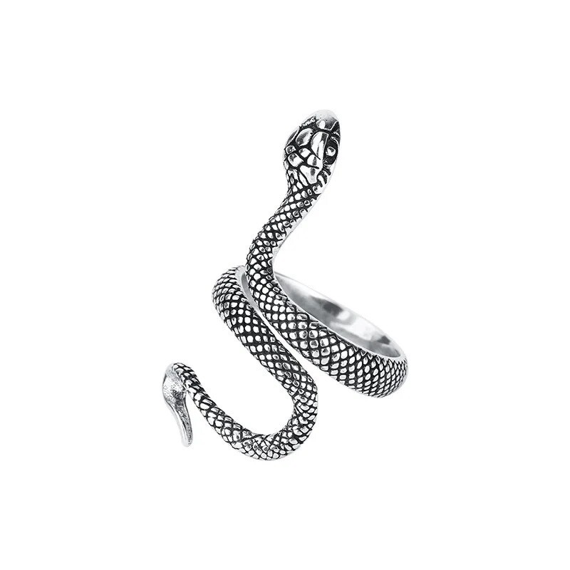 Sleek Serpent Delight: Handcrafted 925 Sterling Silver Snake Ring | eBay