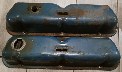 VINTAGE SBF OEM FORD BLUE VALVE COVERS 260 289 302 351W ORIGINAL PAIR ...