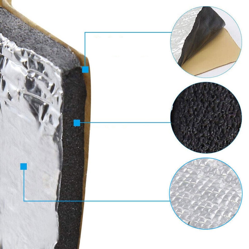 Self-adhesive Fireproof Sound Deadener Heat Insulation Mat For Car Hood ...