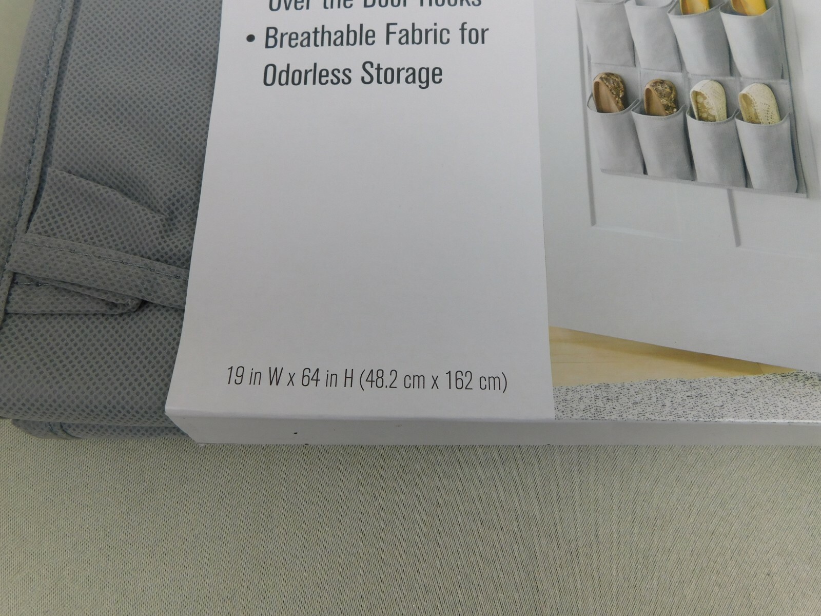 True Living Essentials 24 Pocket Over The Door Shoe Organizer Gray for ...