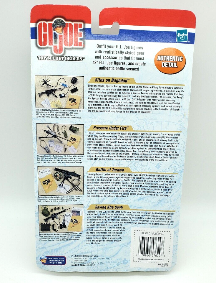 GI Joe PRESSURE UNDER FIRE Top Secret Orders 2000 Gear Accessories 1:6 ...