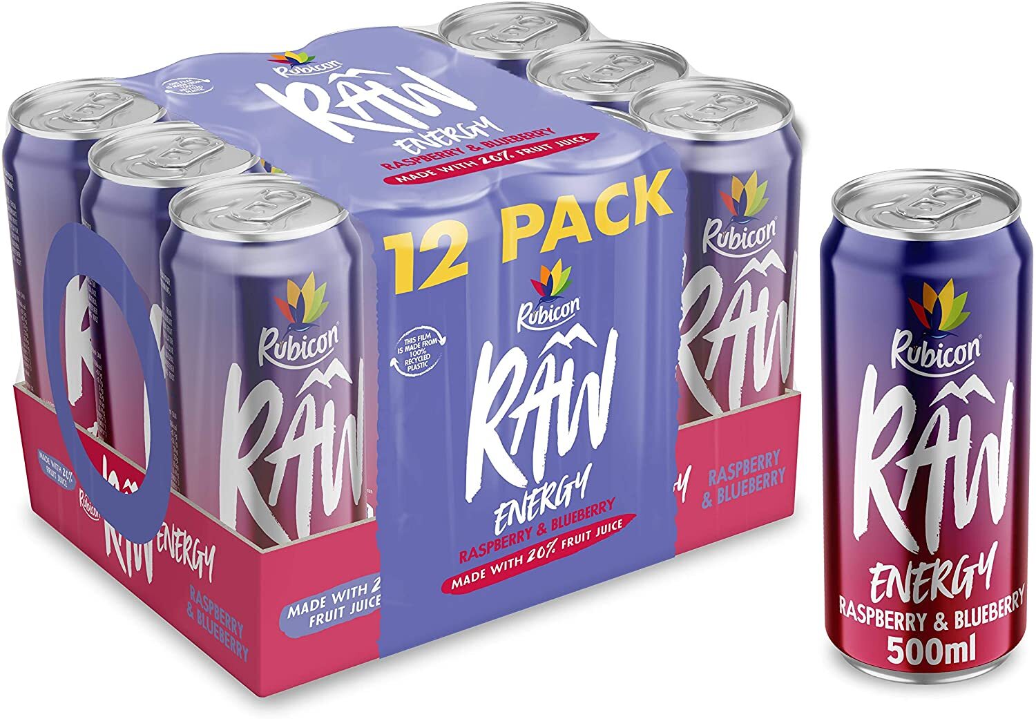Rubicon RAW Energy Drink 3/6/12/24 x 500ml Drinks Made With 20% Fruit ...