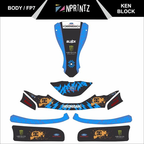 FP7 KEN BLOCK STYLE FULL KART STICKER KIT - KARTING - OTK - ROTAX IAME ...